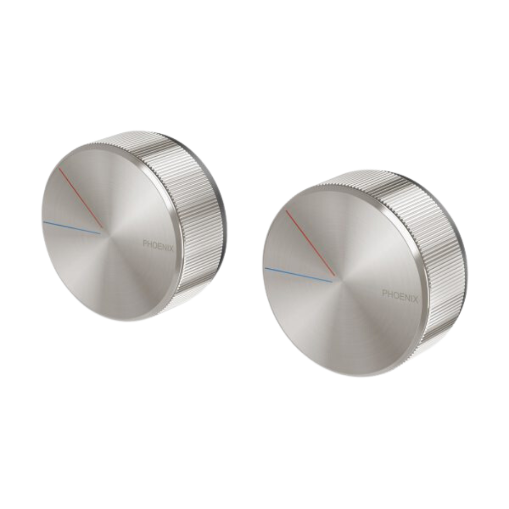 Phoenix Axia Twin Shower Mixer / Wall Mixer Brushed Nickel – Buildmat