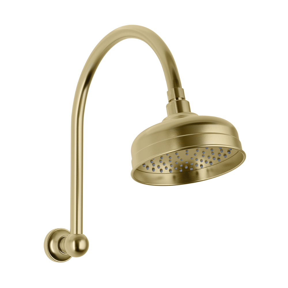 Phoenix Cromford High-Rise Shower Arm and Rose Brushed Gold – Buildmat