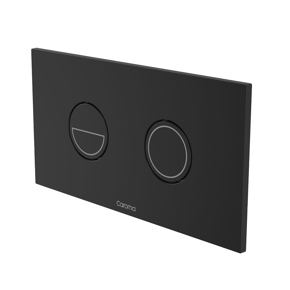 Caroma Invisi Series II Round Dual Flush Plate & Buttons (Metal) Matte ...