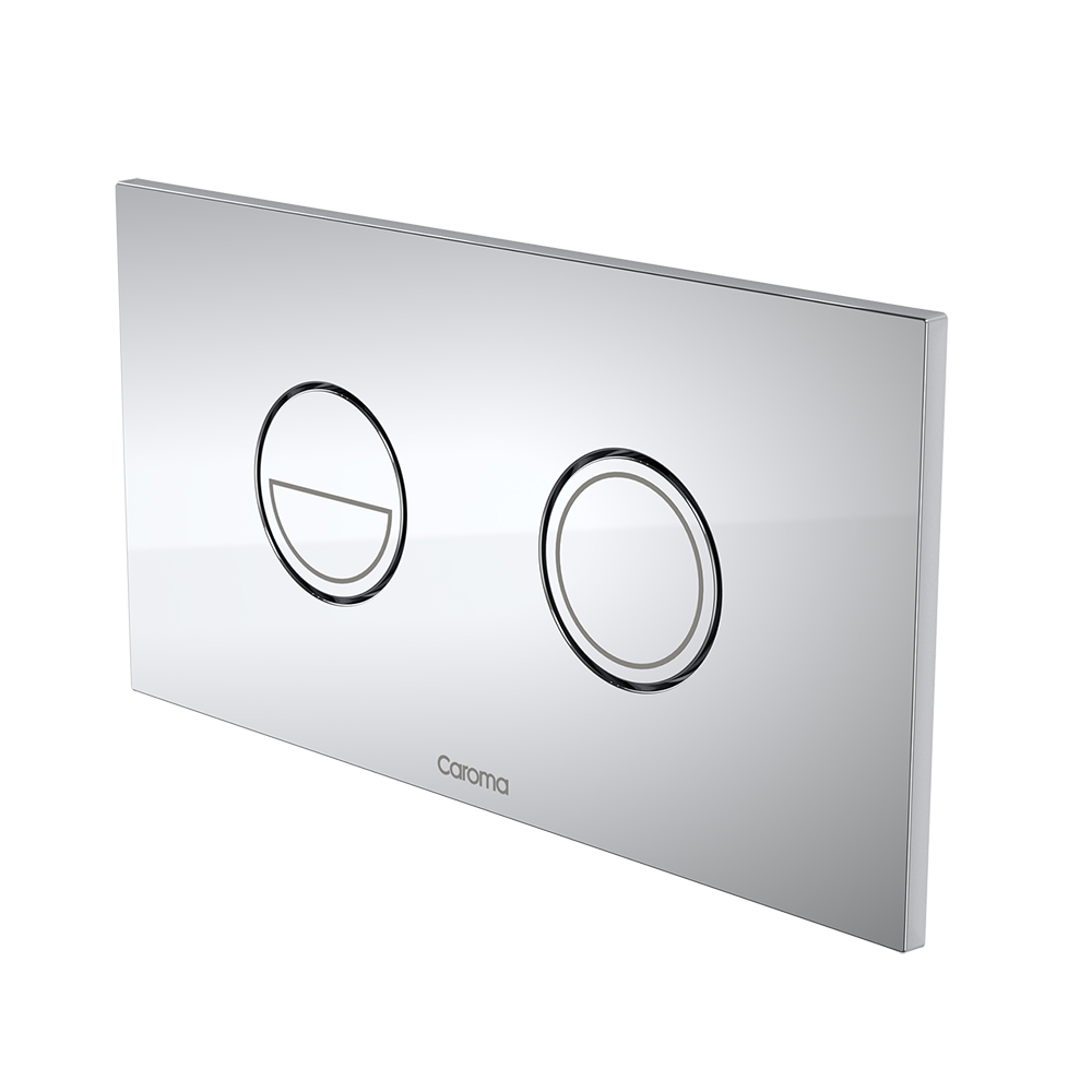 Caroma Invisi Series II Round Dual Flush Plate & Buttons (Metal) Chrom ...
