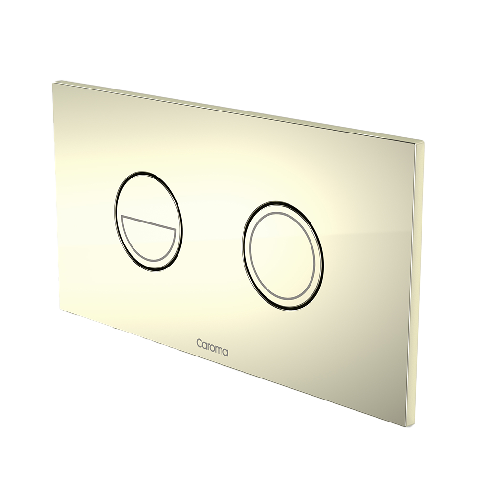 Caroma Invisi Series II Round Dual Flush Plate & Buttons (Metal) Gold ...