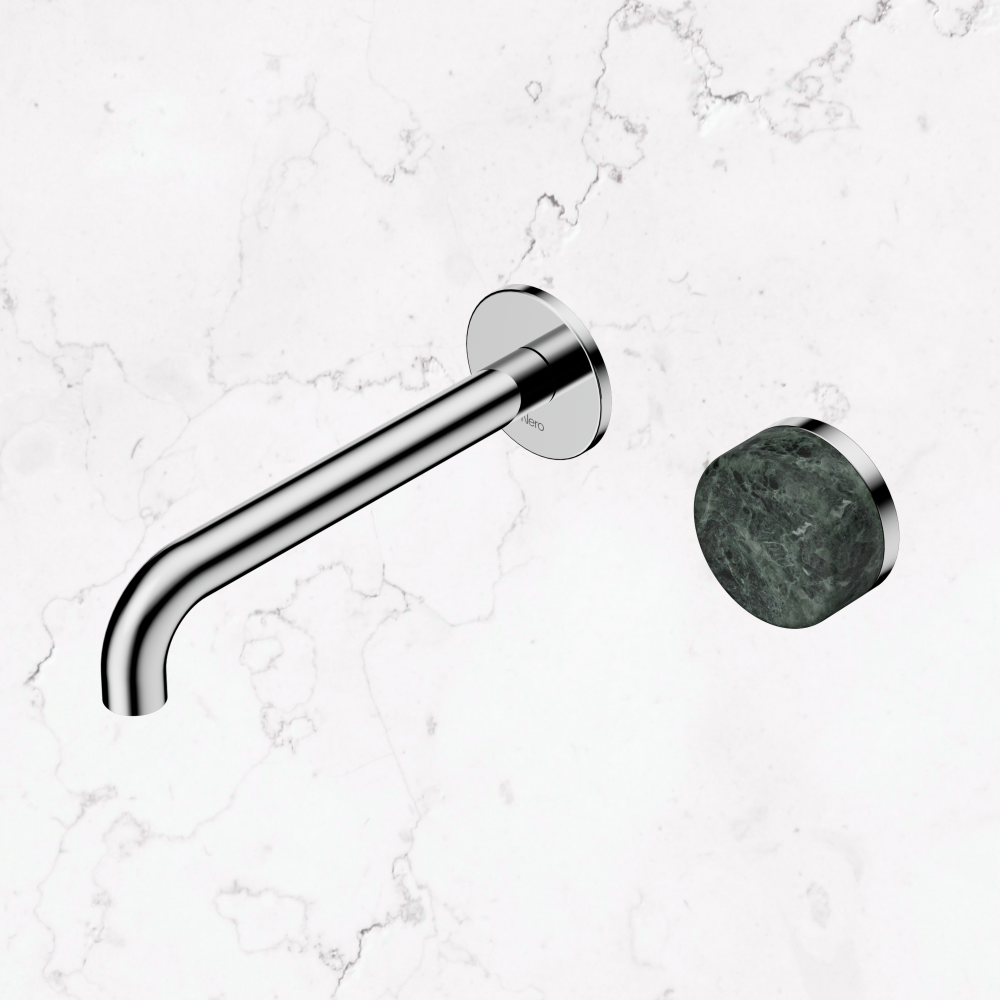 Nero Serenity Progressive Wall Basin Mixer 185mm Spout with Verde Alpi ...