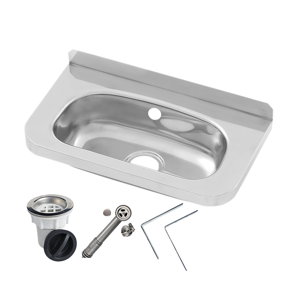 3monkeez Compact Stainless Steel Hand Basin Inc Wall Brackets, Overflo ...