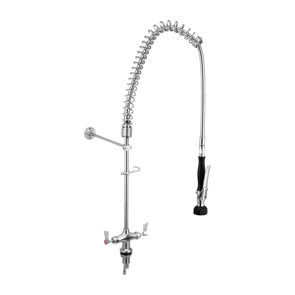 3monkeez Stainless Steel Dual Bench Mounted Pre Rinse Unit – Buildmat