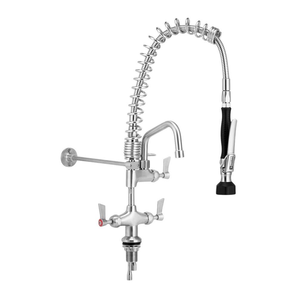 3monkeez Commercial Kitchen Mixer with Pre-Rinse and 6-inch Pot Filler ...