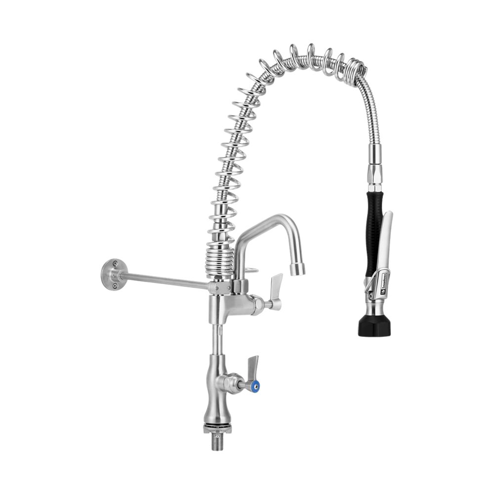 3monkeez Compact Stainless Steel Single Bench Mount Pre-Rinse with 6-i ...