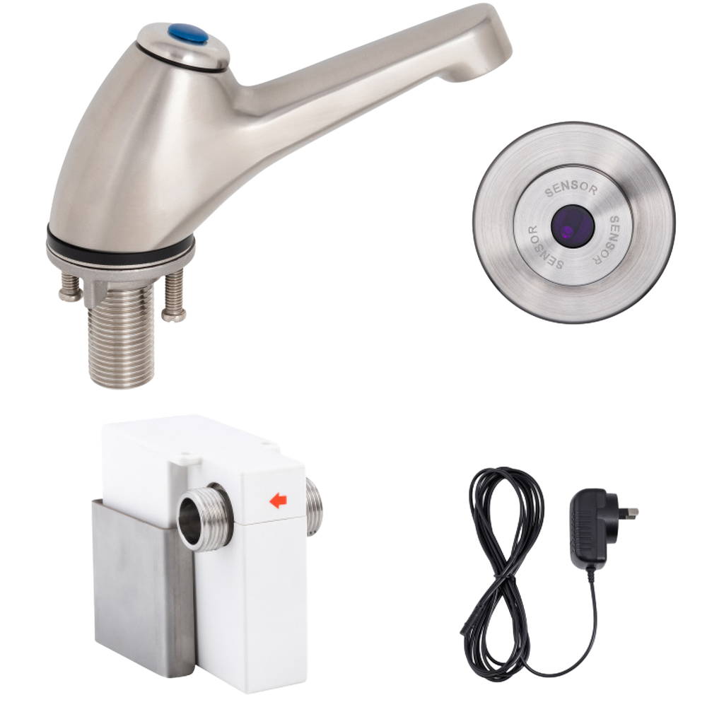 3monkeez Pillar Tap with Wall-Mount Sensor Mains Operated – Buildmat