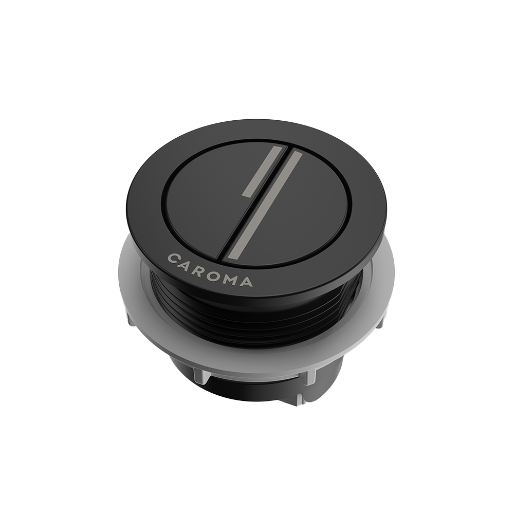 Caroma Dual Flush Round Bezel & Button Satin Black – Buildmat