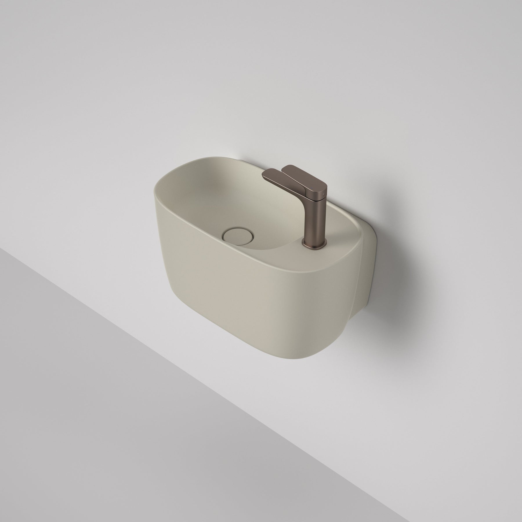 Caroma Contura II Hand Wall Basin Matte Clay – Buildmat