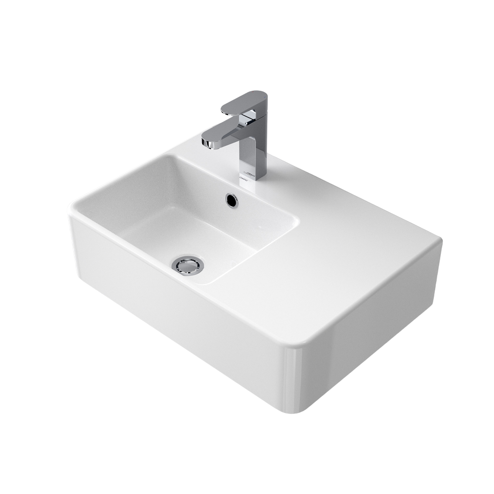 Caroma Cube Extension Wall Basin Right Hand Side Shelf 1 Taphole White ...