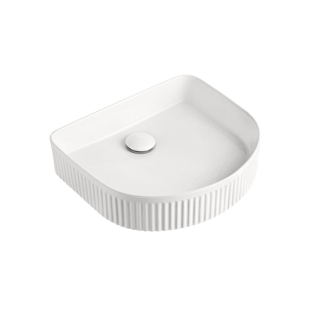 ADP Arch Fluted Above Counter Basin Matte White – Buildmat