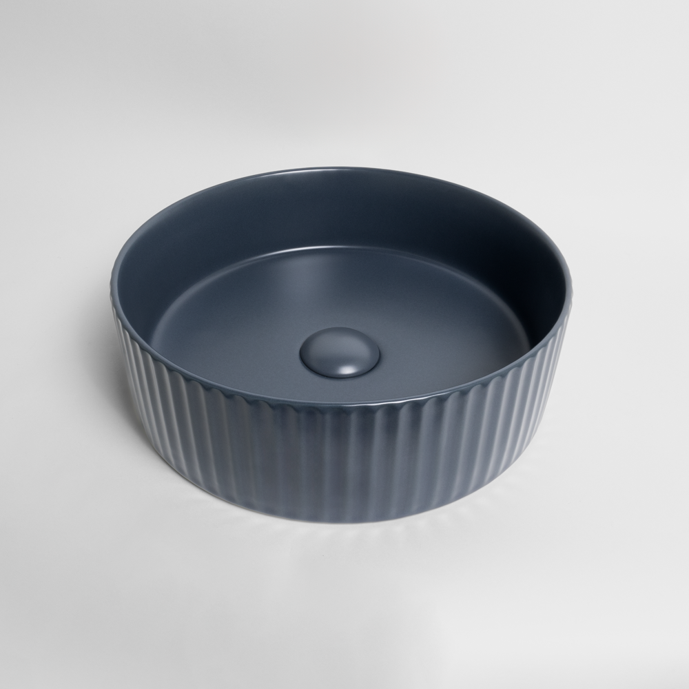 Camilla Fluted Matte Blue Basin – Buildmat