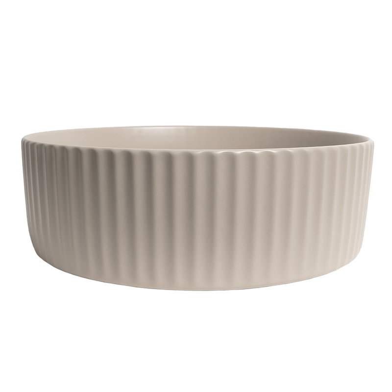 Camilla Fluted Matte Ecru Sand Basin – Buildmat