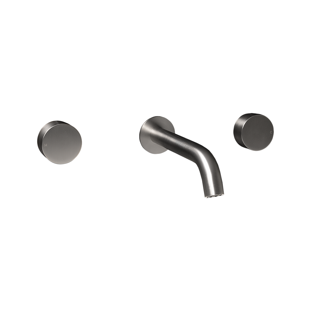 Alma Brushed Nickel Simple Circle Handles and Wall Spout Set – Buildmat