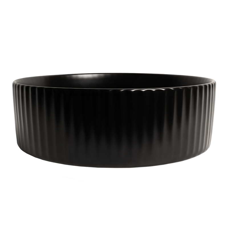 Camilla Fluted Matte Black Basin – Buildmat