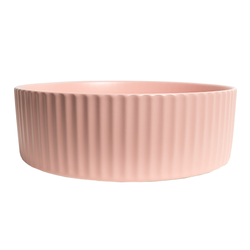 Camilla Fluted Matte Pink Basin – Buildmat