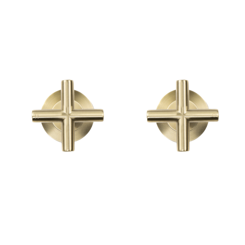 Cora Brushed Brass Gold Cross Tap Handles – Buildmat