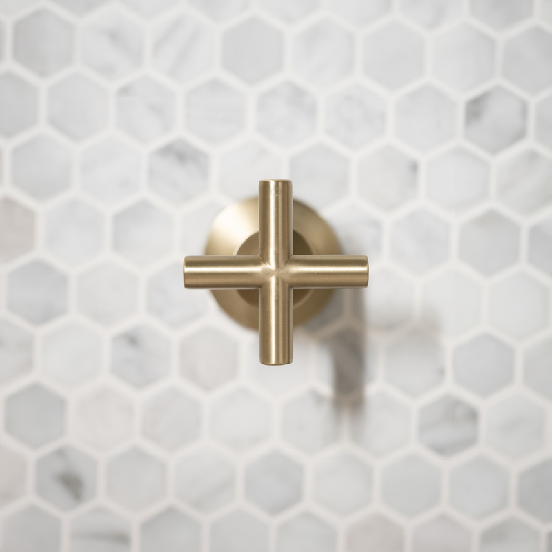 Cora Brushed Brass Gold Cross Tap Handles – Buildmat