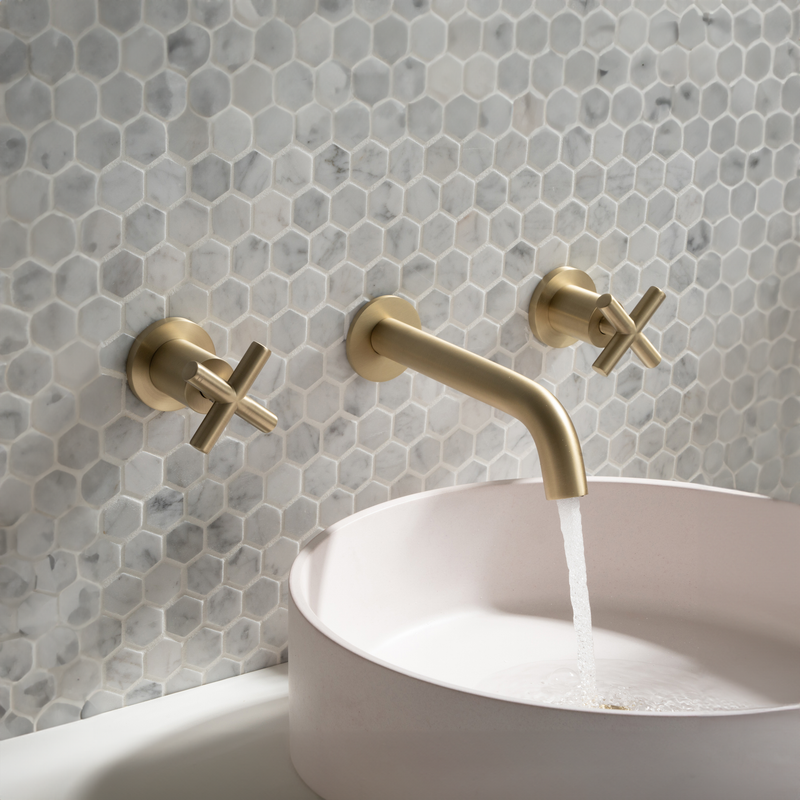 Cora Brushed Brass Gold Cross Tap Handles – Buildmat