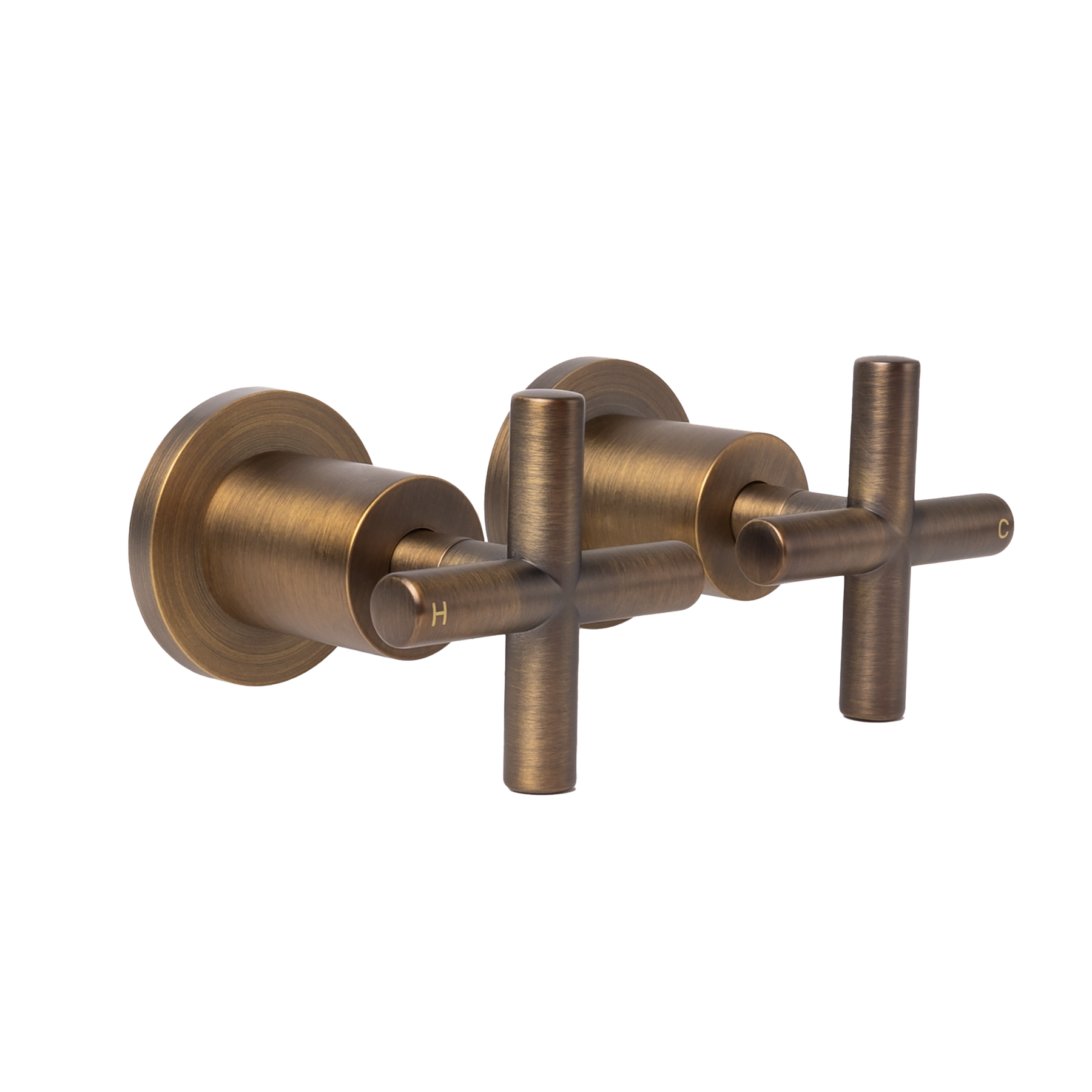 Cora Brushed Vintage Antique Brass Cross Tap Handles – Buildmat