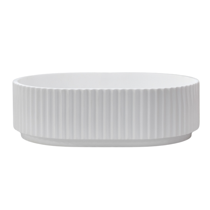 Keva Holly Matte White Fluted Pill Basin – Buildmat