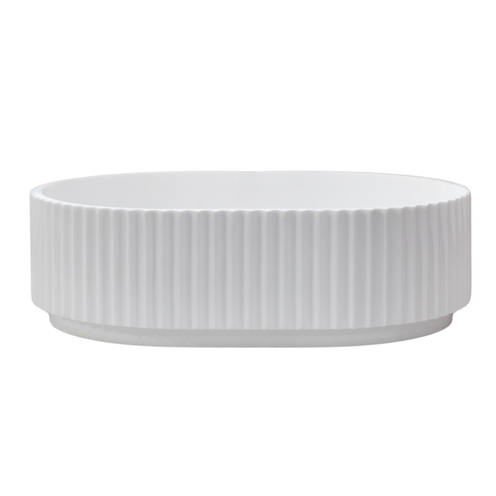 Keva Holly Matte White Fluted Pill Basin – Buildmat