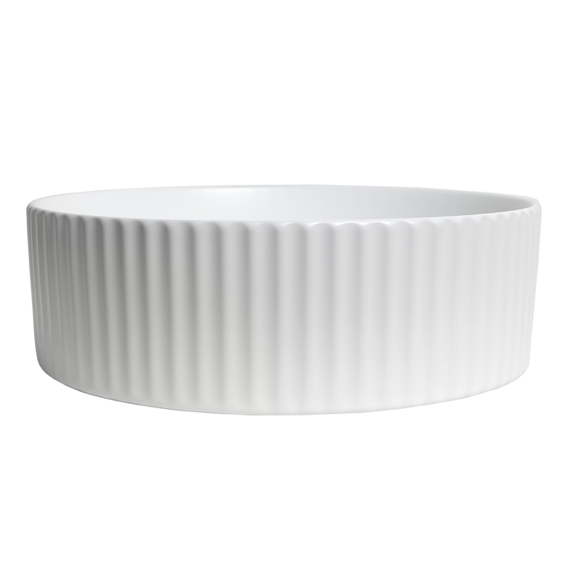 Camilla Fluted Matte White Basin – Buildmat