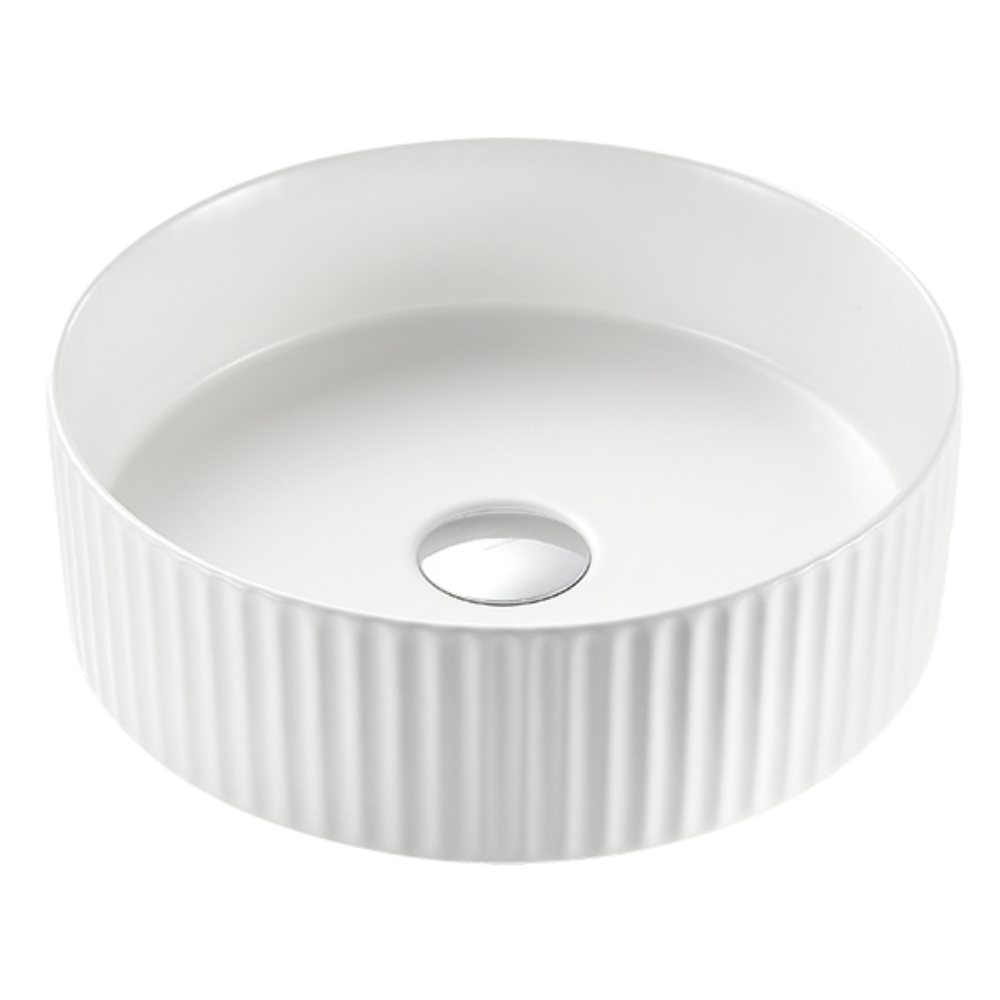 Keva Cassie Gloss White Fluted Basin – Buildmat