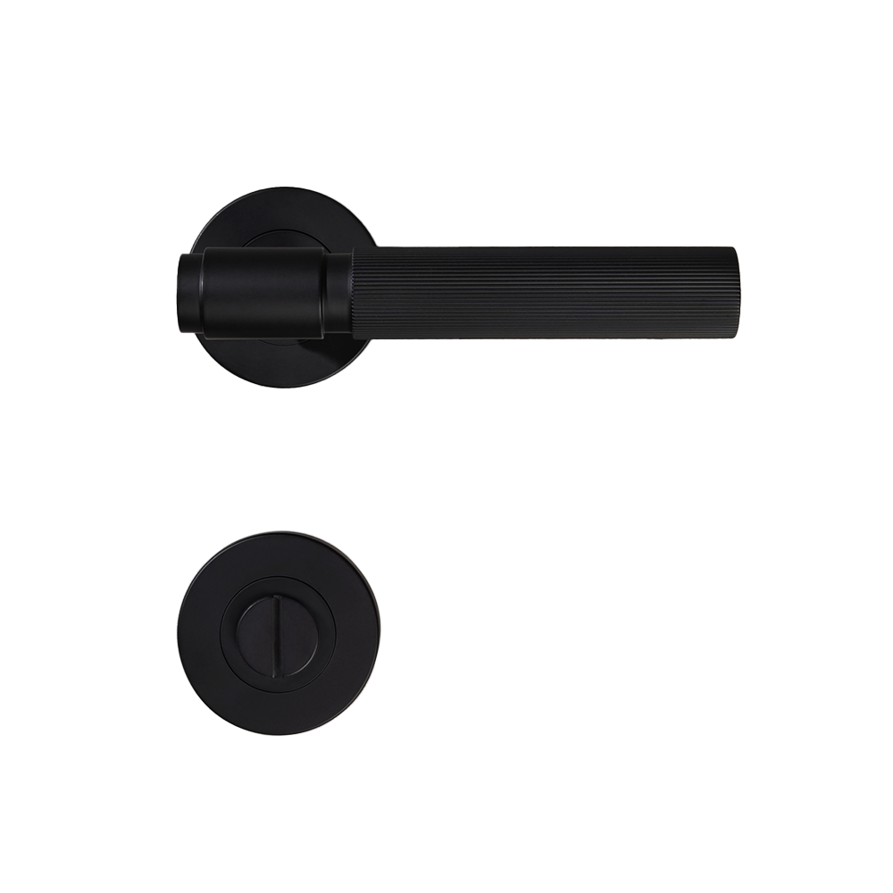 Alma Matte Black Linear Door Handle with Linear Lock Set – Buildmat