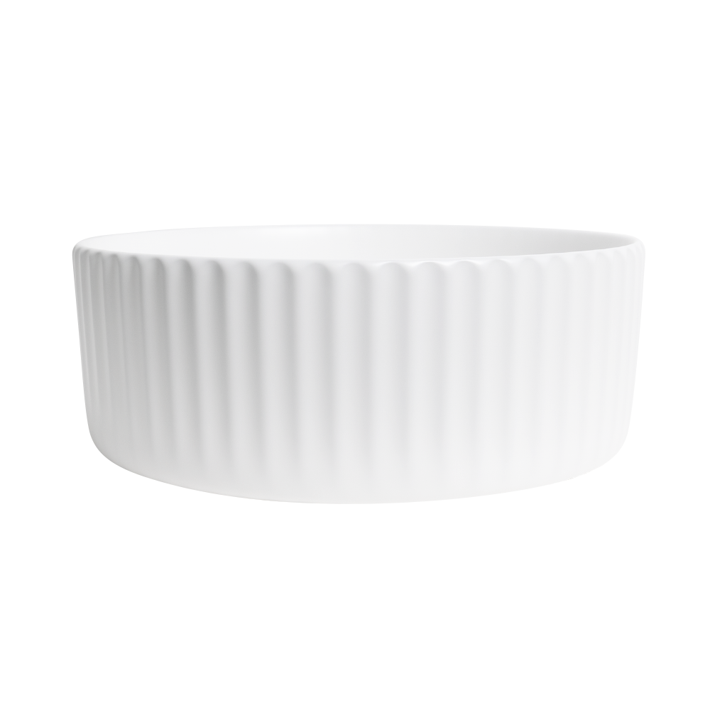 Alma Lula Mini Fluted Matte White Basin – Buildmat