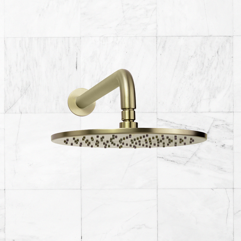 Mira Brushed Brass Gold Curved Shower Arm – Buildmat
