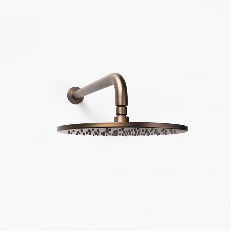 Mira Brushed Vintage Antique Brass Curved Shower Arm – Buildmat