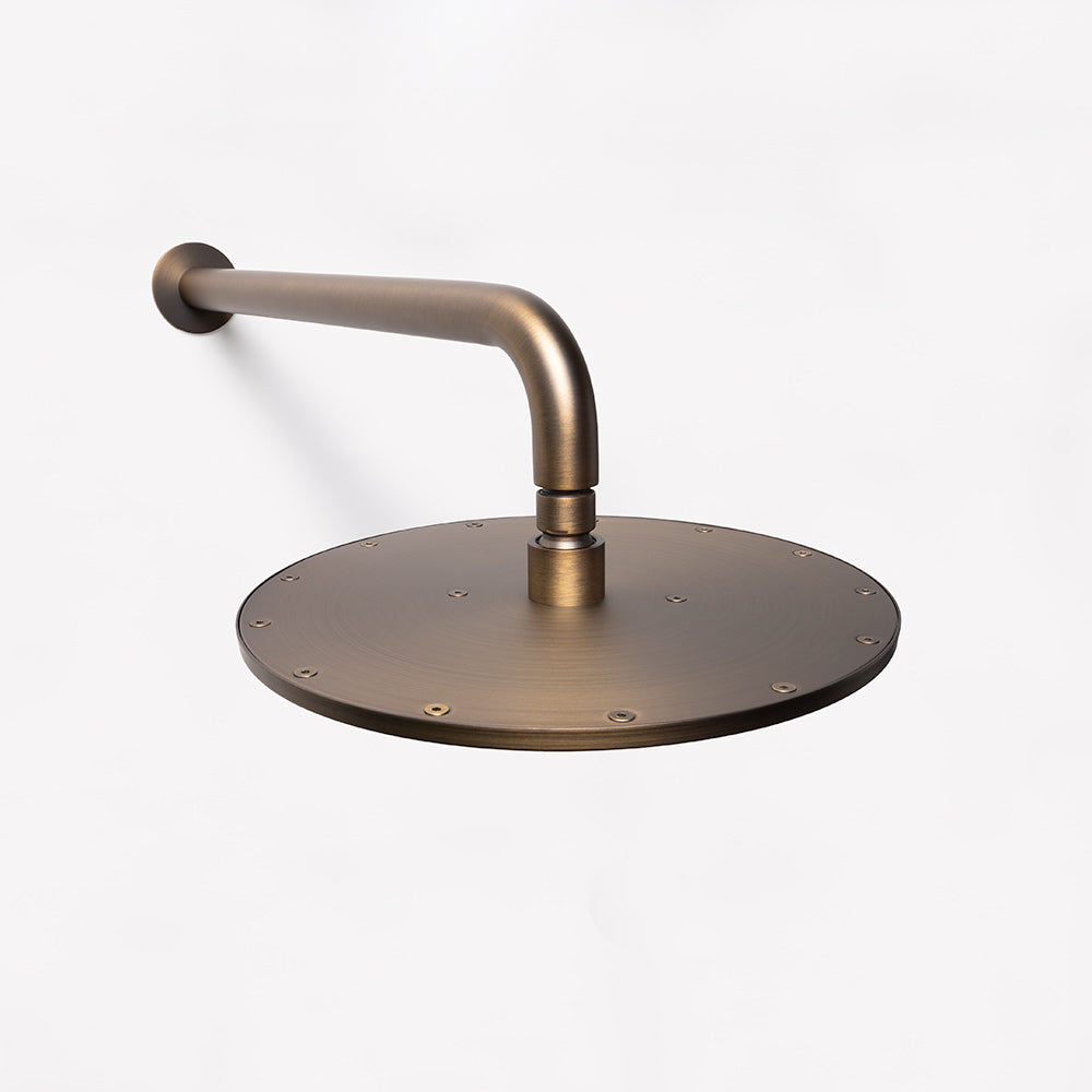Mira Brushed Vintage Antique Brass Curved Shower Arm – Buildmat