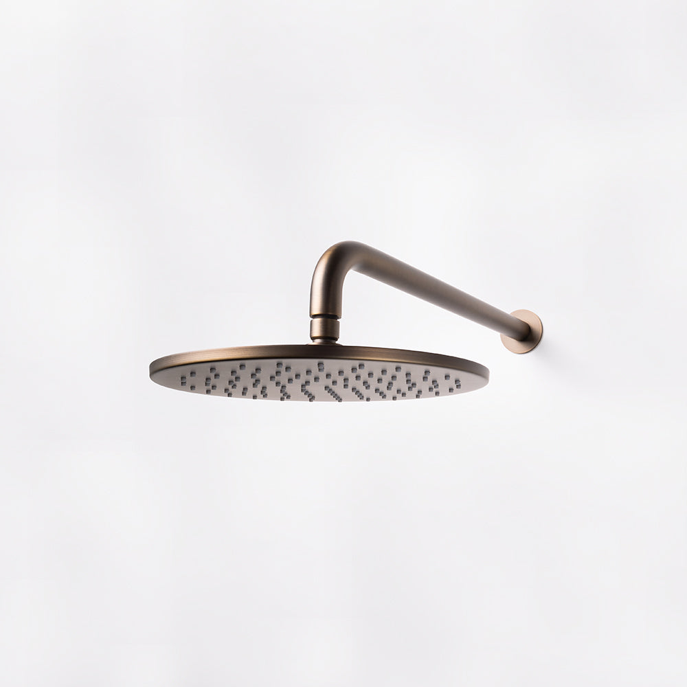 Mira Brushed Vintage Antique Brass Curved Shower Arm – Buildmat