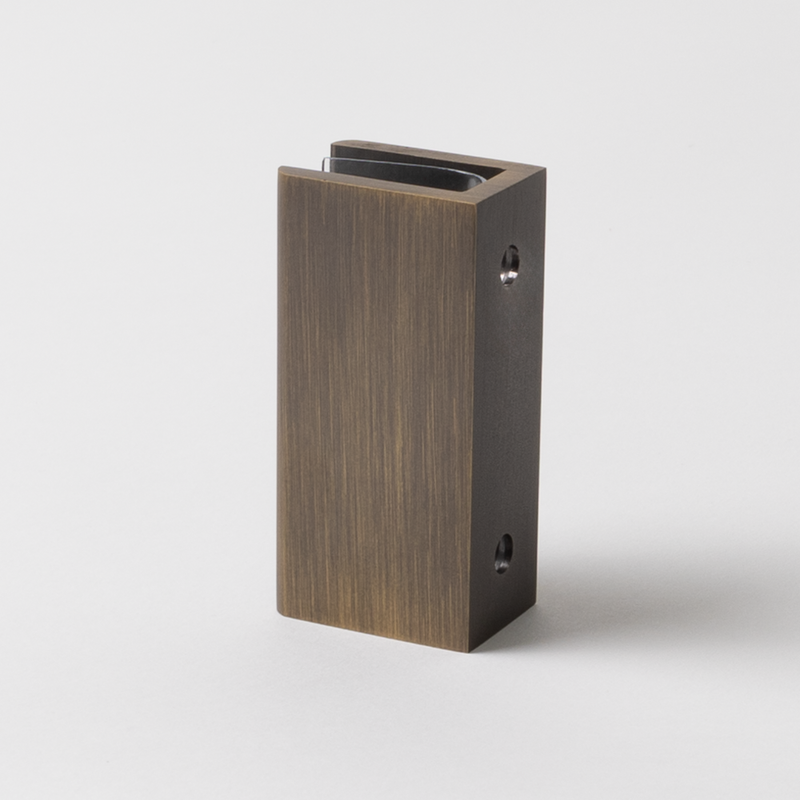 Brina Shower Glass Clamp Brushed Vintage Antique Brass – Buildmat