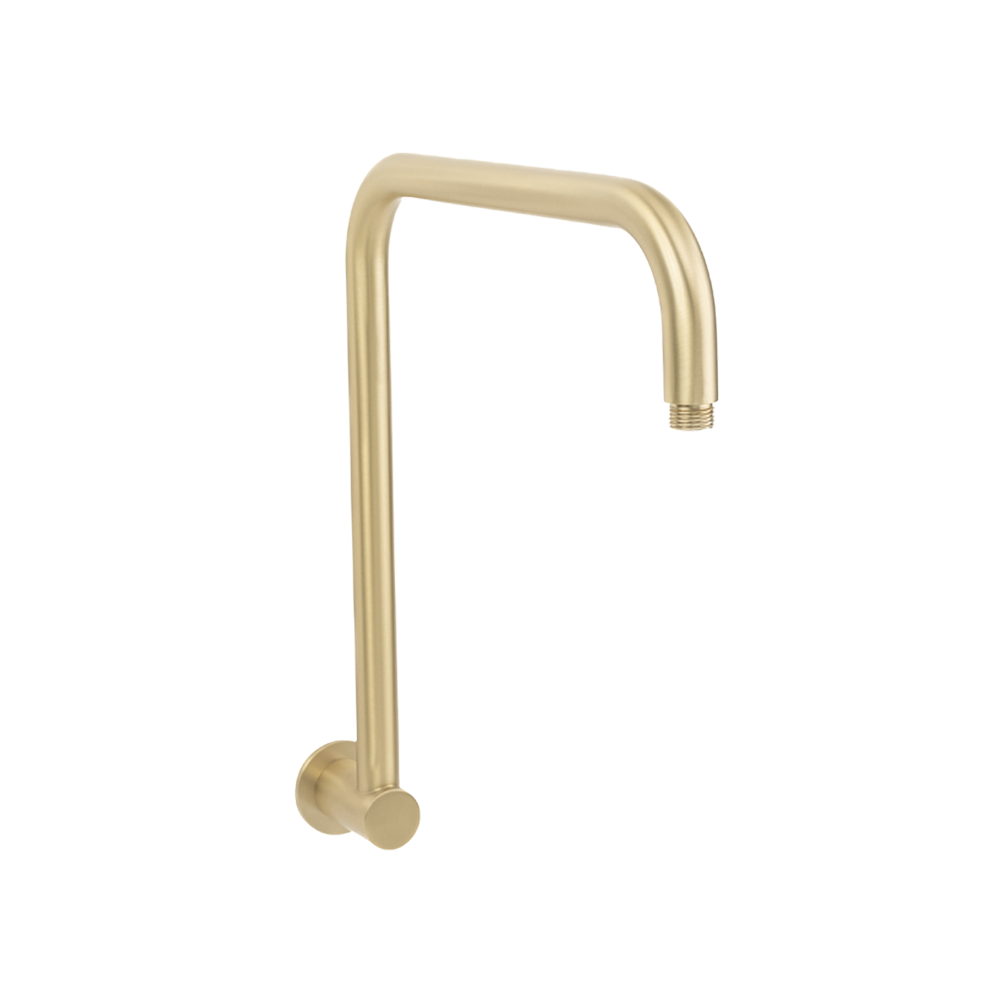 Alma Mira Brushed Brass Gold High Rise Upswept Shower Arm – Buildmat