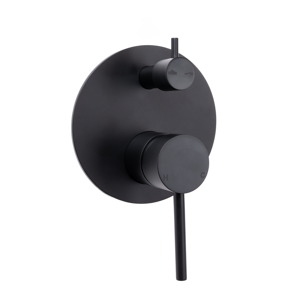 Alma Mira Matte Black Wall Mixer Divertor Plate – Buildmat