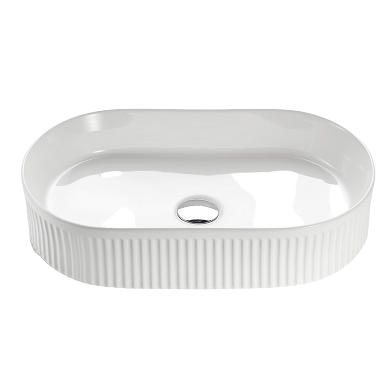 Keva Carrie Matte White Fluted Ultra Slim Pill Basin – Buildmat