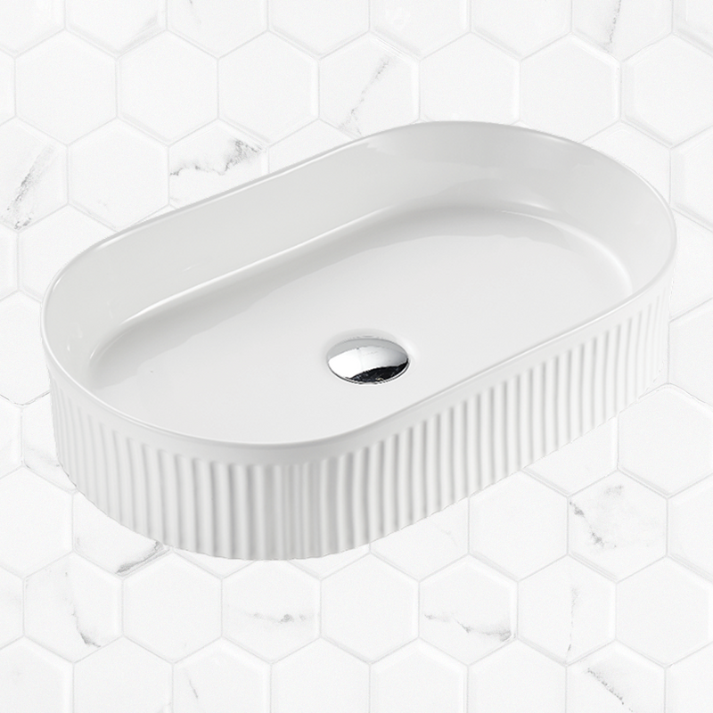 Keva Carrie Matte White Fluted Ultra Slim Pill Basin – Buildmat