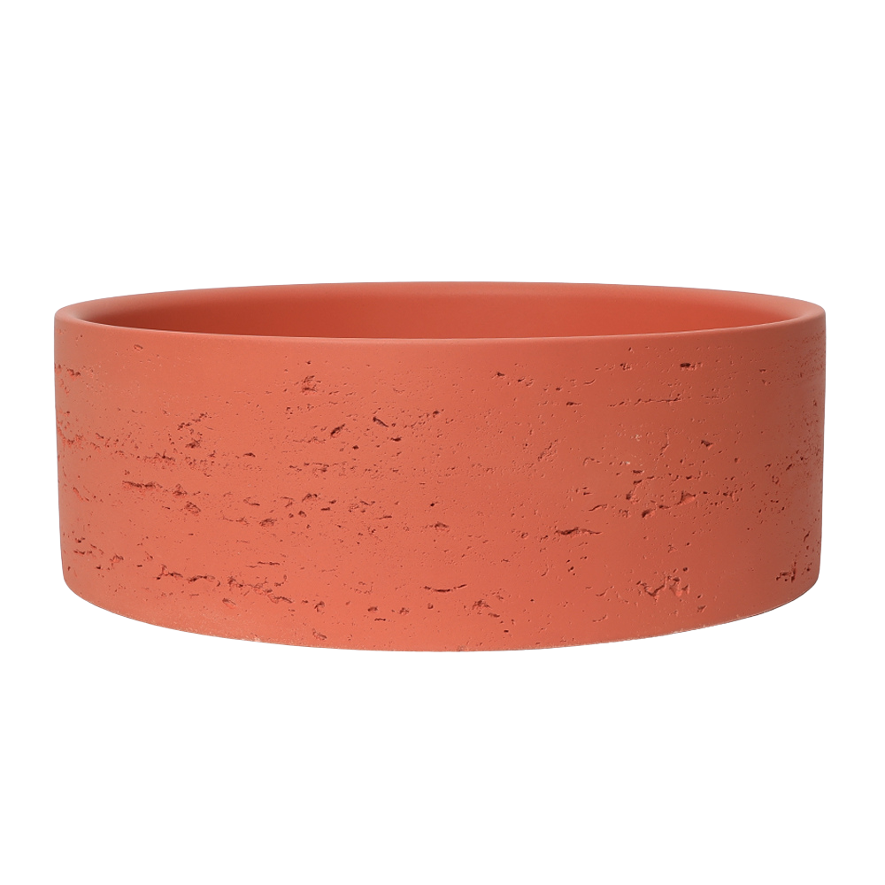 Alma Amos Circle Rustic Concrete Basin Terracotta – Buildmat