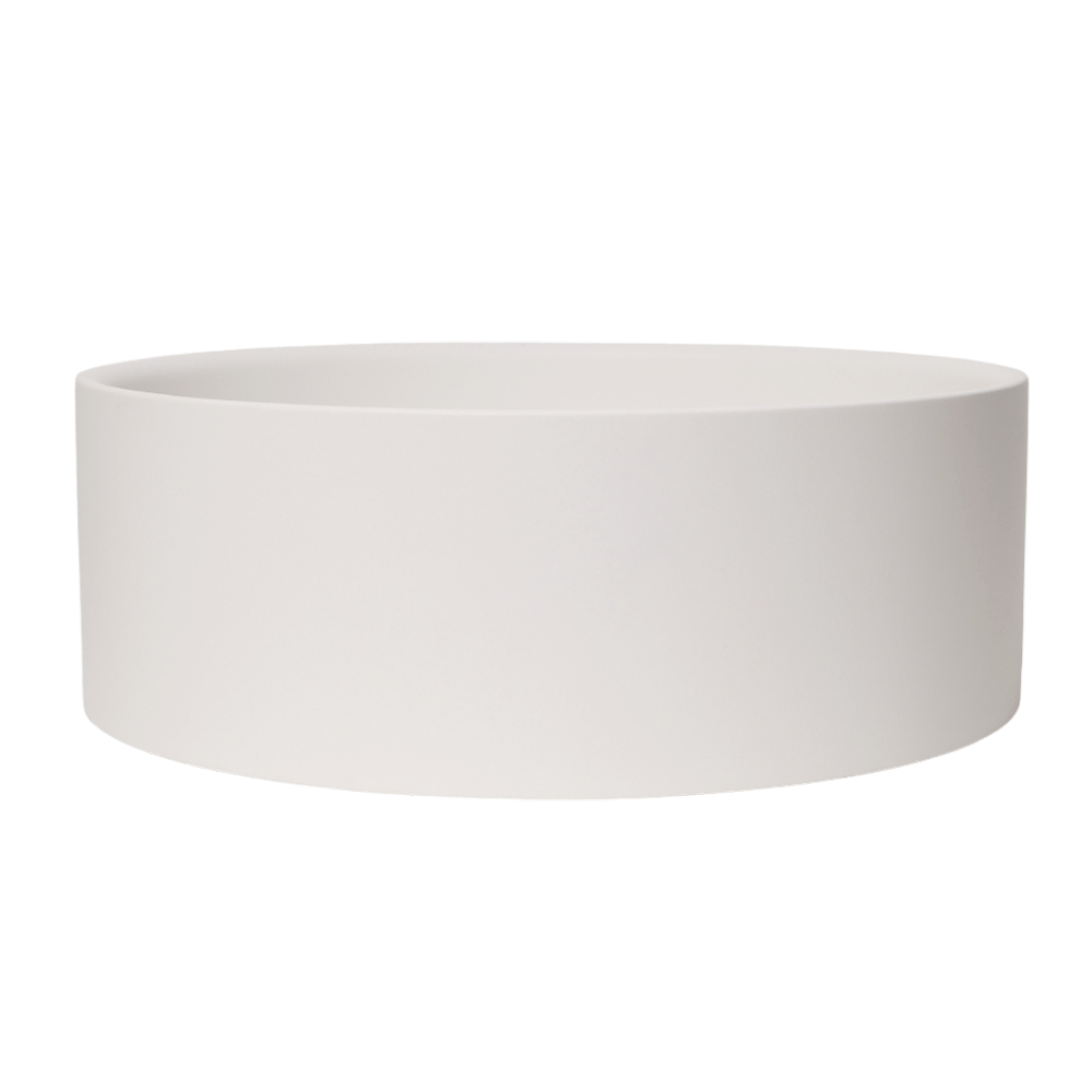 Alma Solara Circle Concrete Basin Sea Salt White – Buildmat