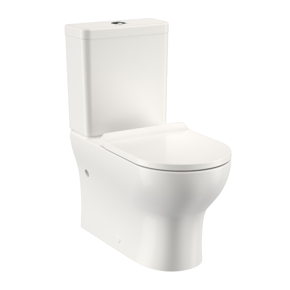 Caroma Round Back To Wall Toilet Suite Bottom Inlet (Slimline Seat ...