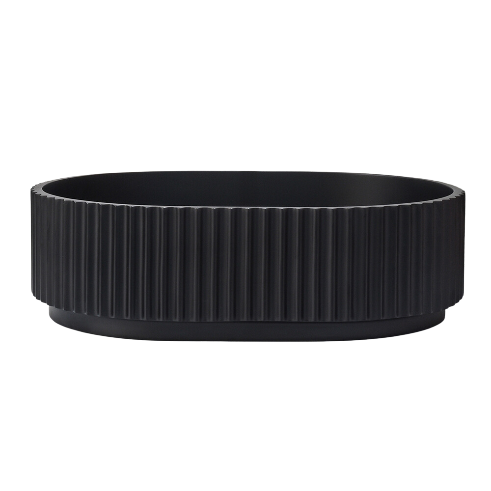 Keva Holly Matte Black Fluted Pill Basin – Buildmat