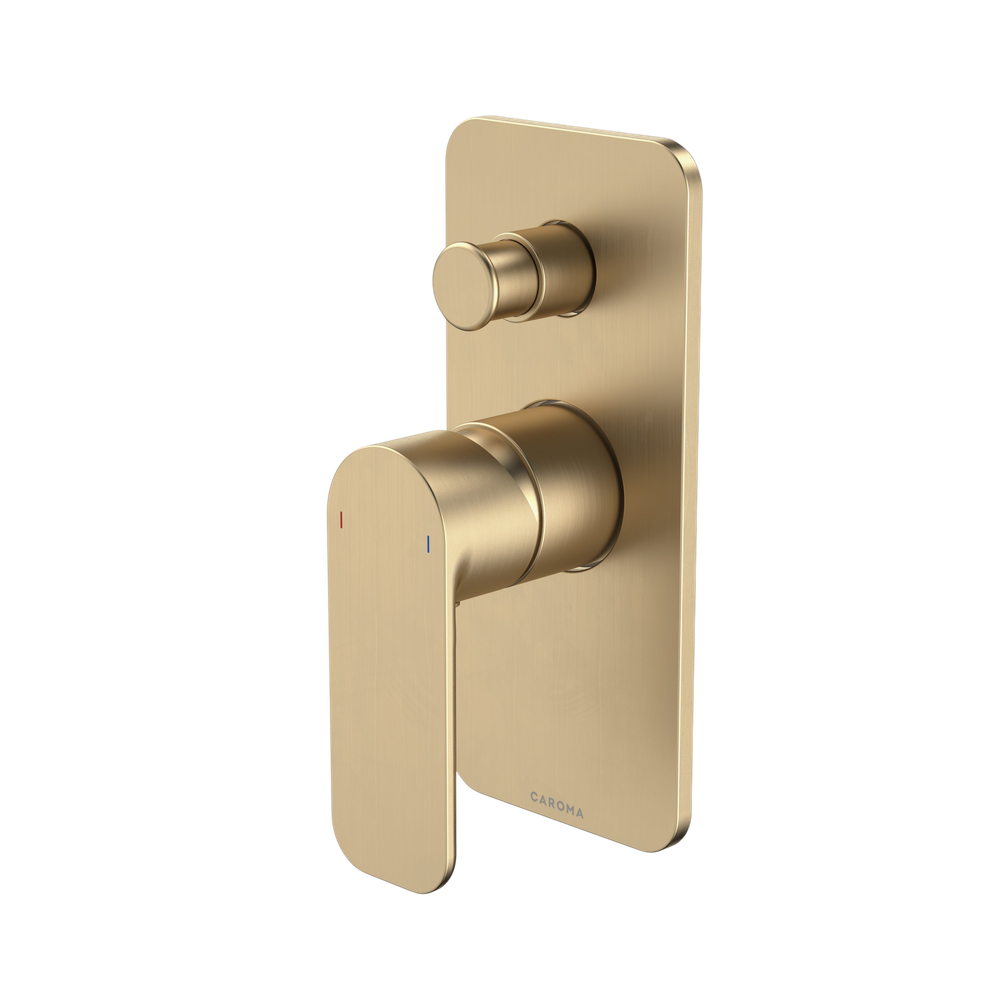 Caroma Luna Bath/Shower Mixer with Diverter Brushed Brass – Buildmat