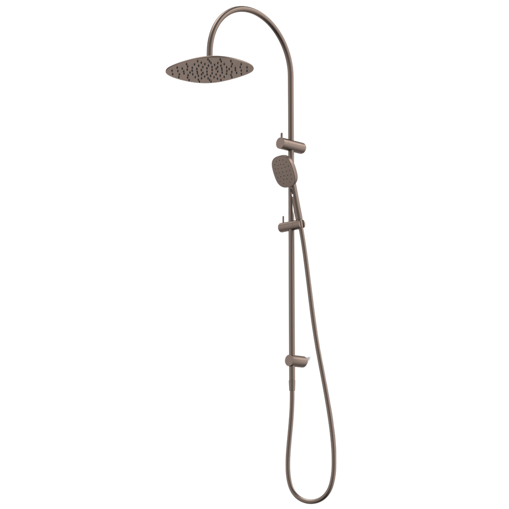 Caroma Contura II Rail Shower with Overhead Brushed Bronze – Buildmat