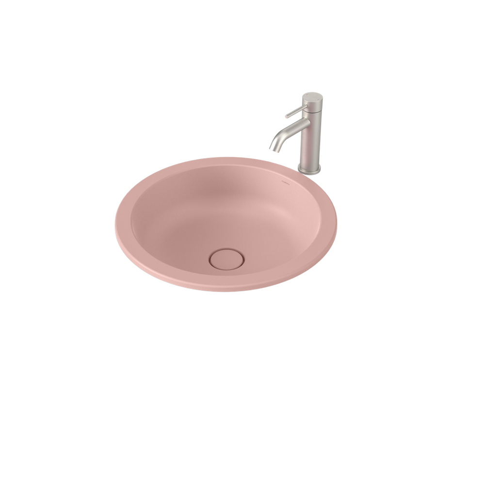 Caroma Liano II 440mm Round Under/Over Counter Basin Matte Pink – Buildmat