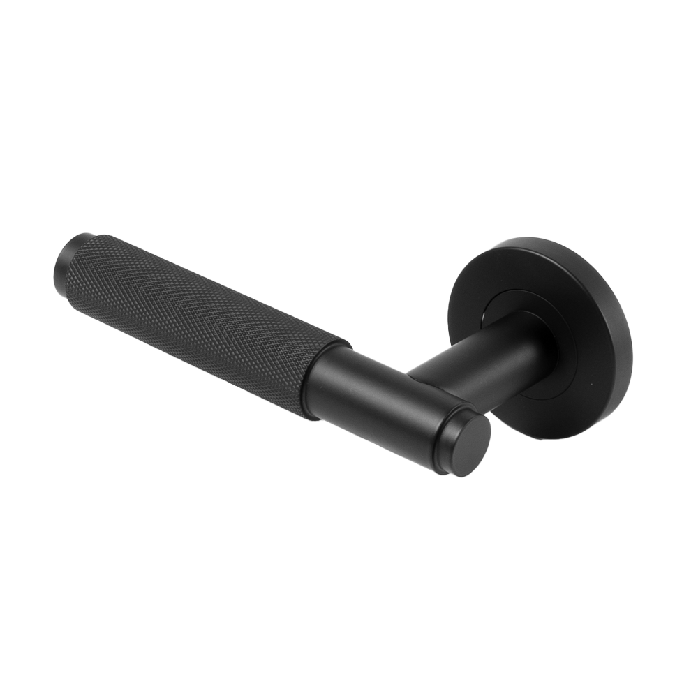 Alma Ivan Door Handle Knurled Matte Black – Buildmat