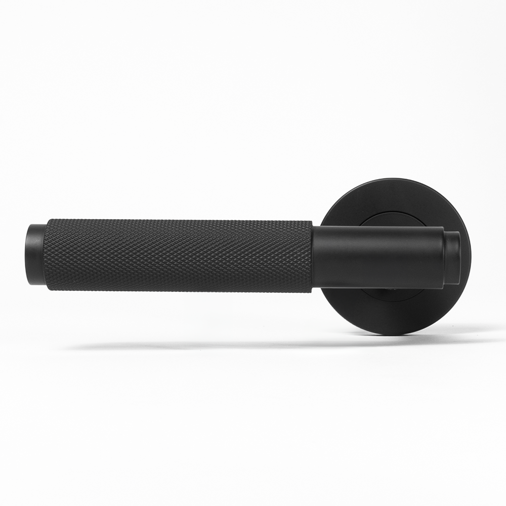Ivan Door Handle Knurled Matte Black – Buildmat