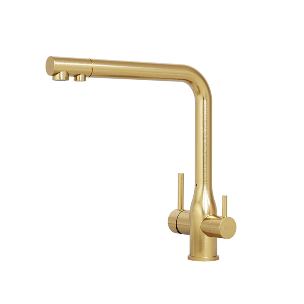 Puretec Tripla Elite Square Three-Way Mixer Brushed Gold – Buildmat
