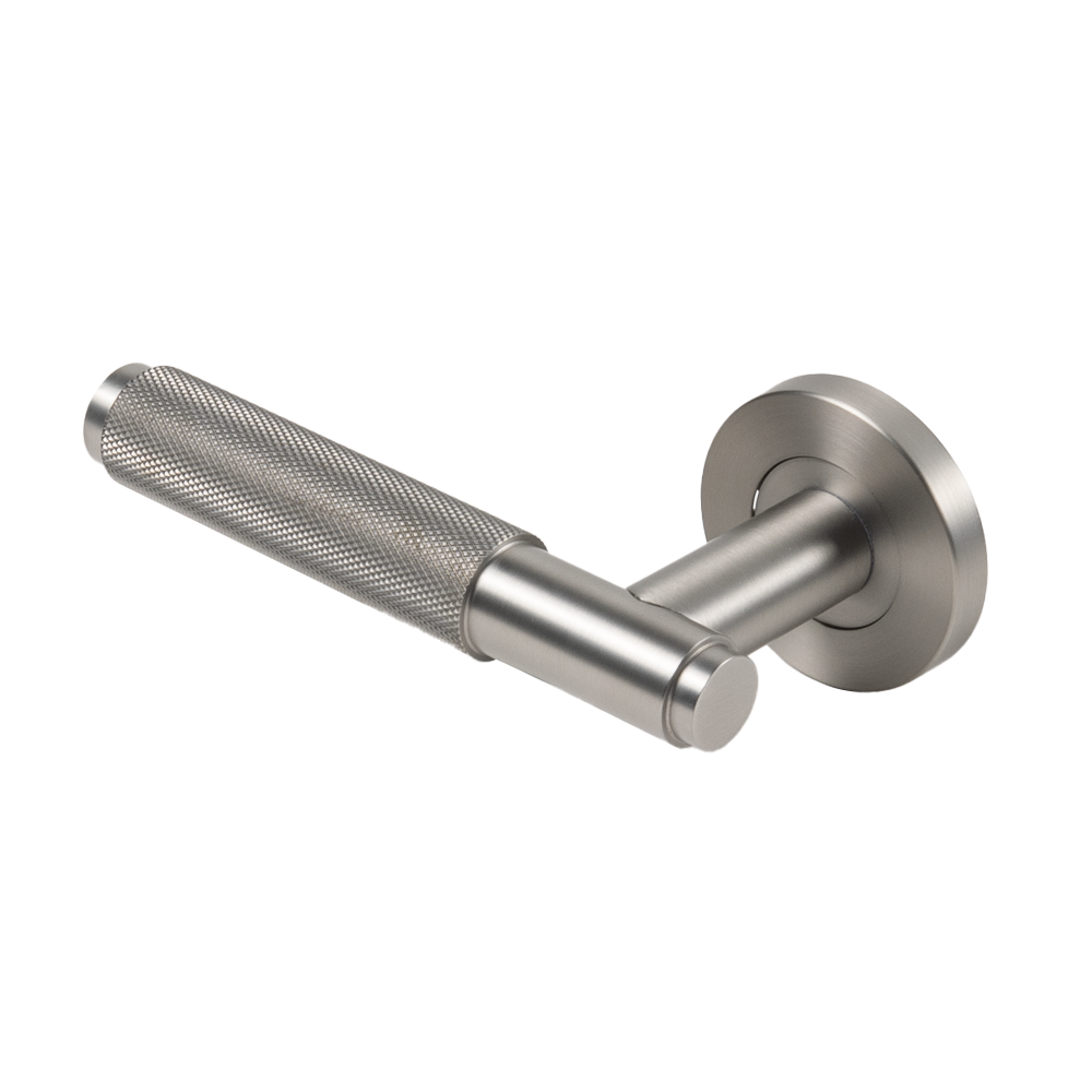 Alma Ivan Door Handle Knurled Brushed Nickel – Buildmat